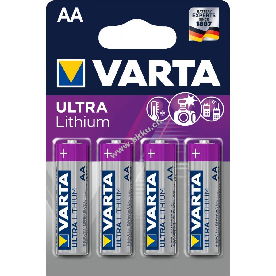 Varta Ultra Lithium Aa Mignon Lr6 Batterie 4er Blister Akku Ch